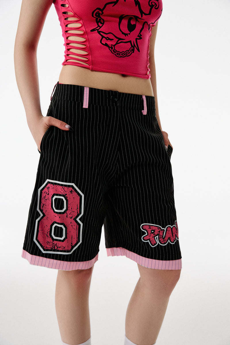 Punky Baggy Shorts Black Pink Striped – Punkyfish