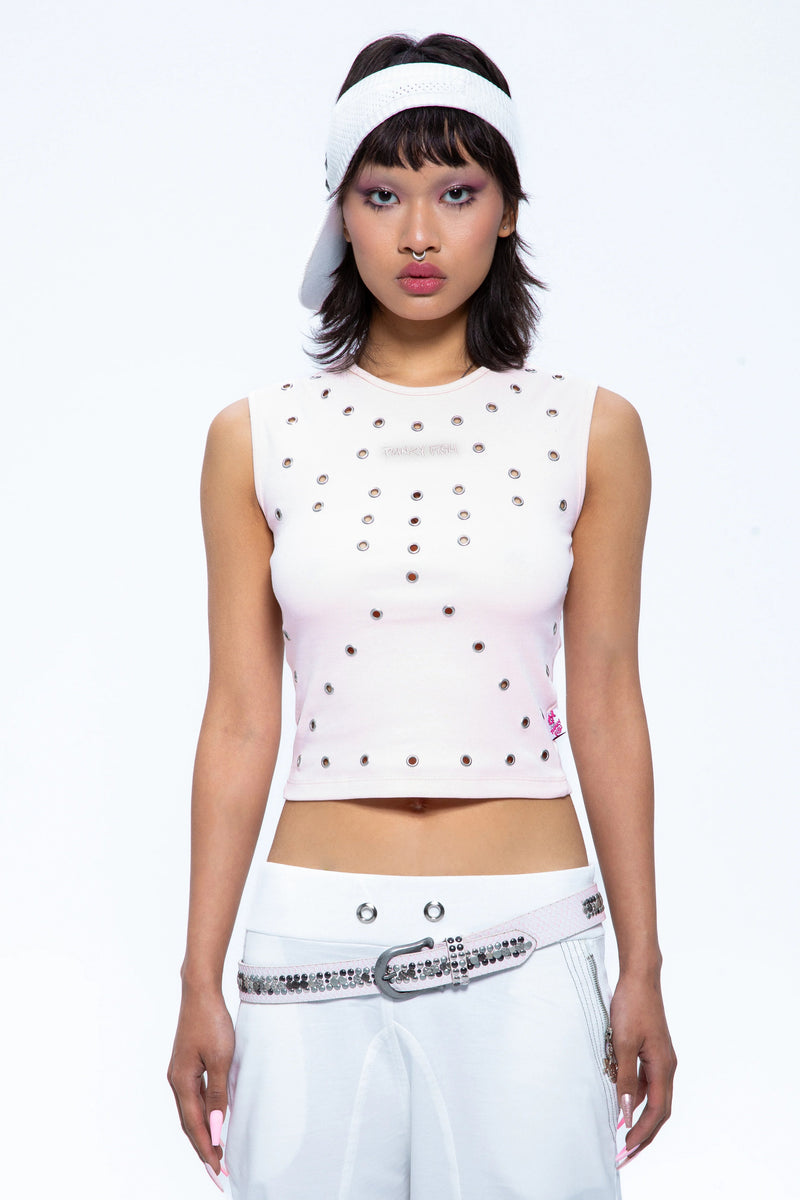 Punkyfish Metal Blush Punk Crop Tank Top